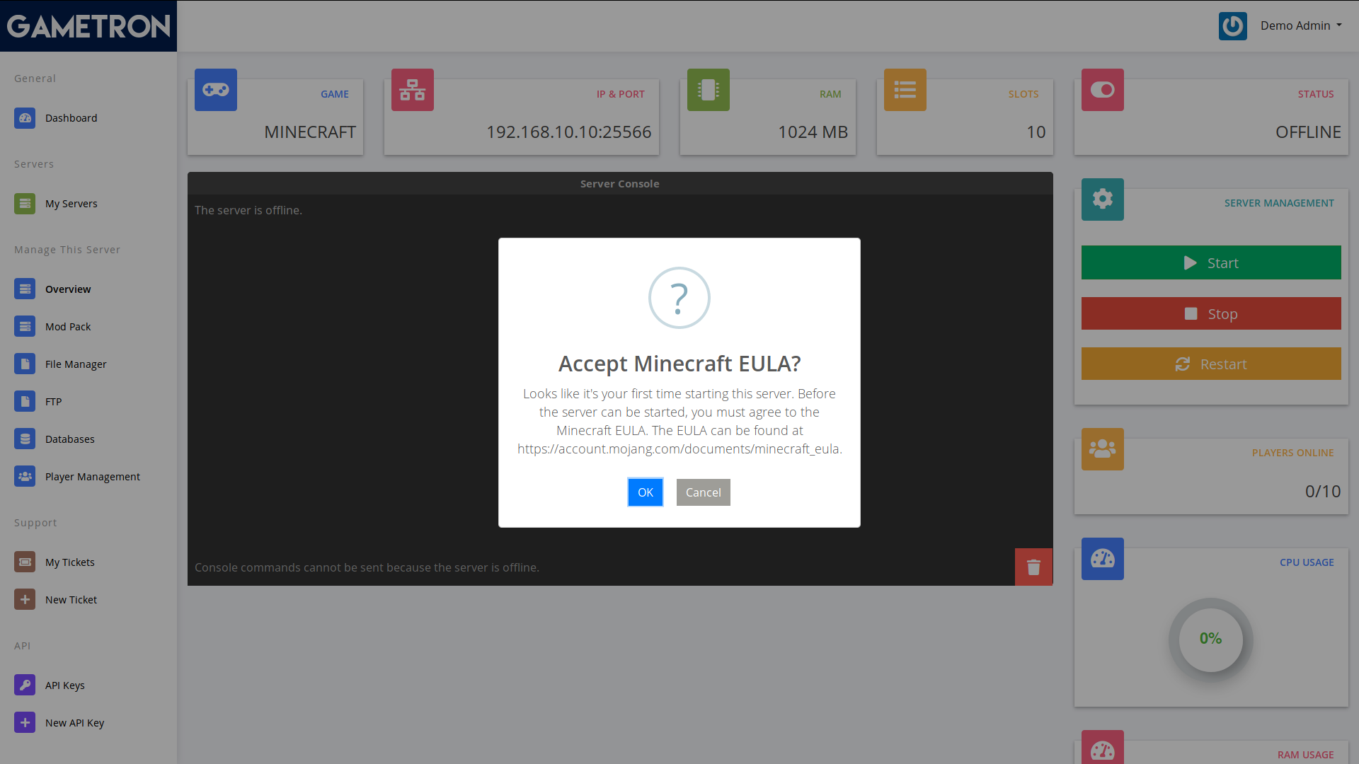 Gametron - Upcoming Game Server Control Panel | BuiltByBit